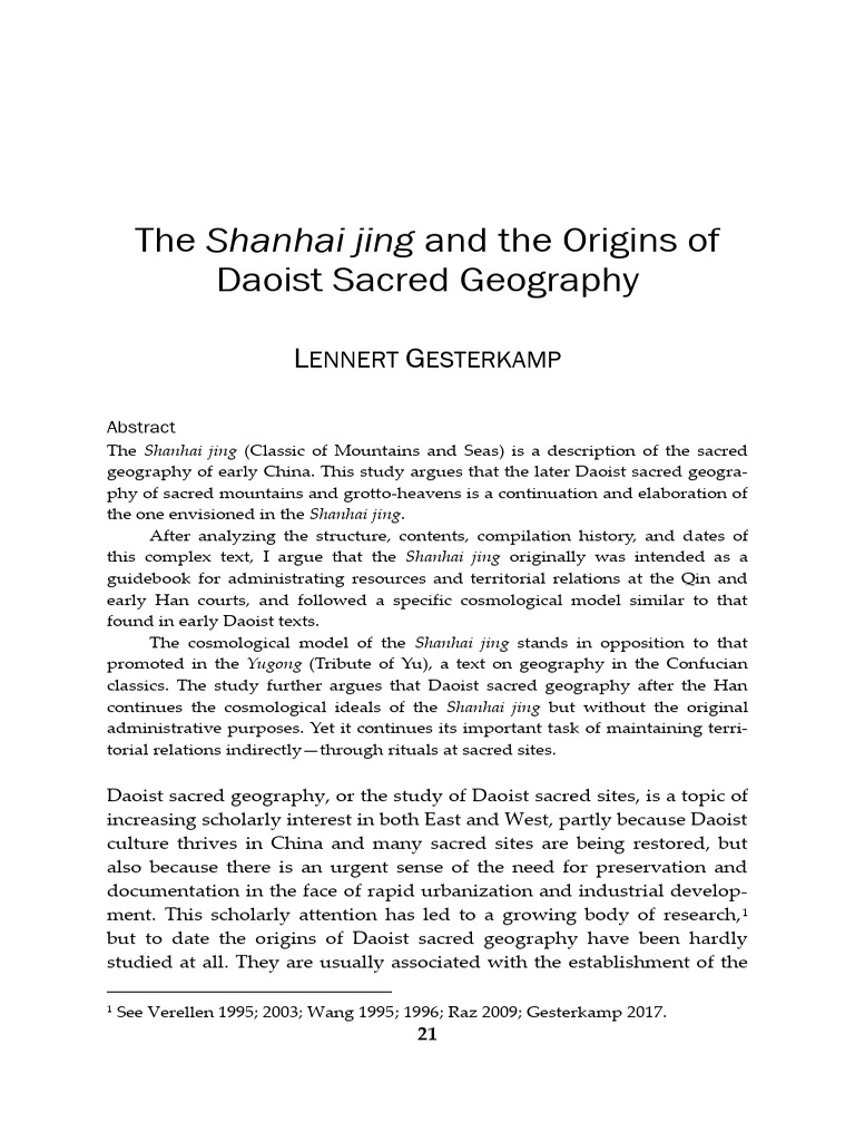 The Shanhai Jing and The Origins of Daoi | PDF | Classic Of Mountains ...