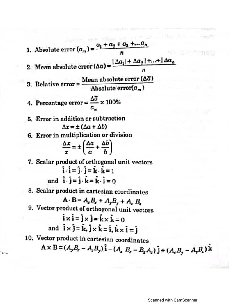 Basic Physics Formulas | PDF