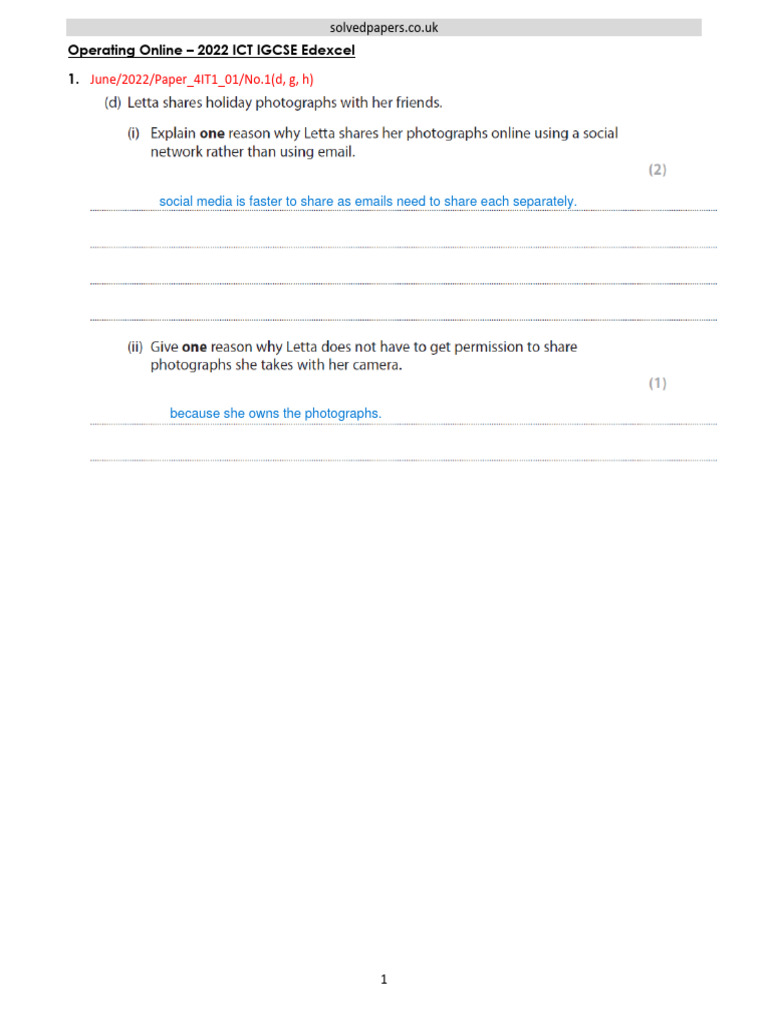 2022 Operating Online Igcse Edexcel Ict Pdf Information Technology