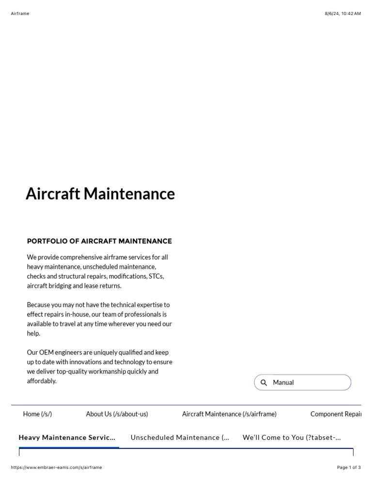 Comprehensive Aircraft Maintenance Services | PDF | Jet Aircraft ...