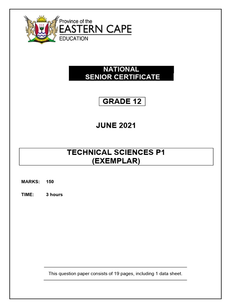 Technical Sciences P1 QP June 2021 Eng | PDF | Force | Light