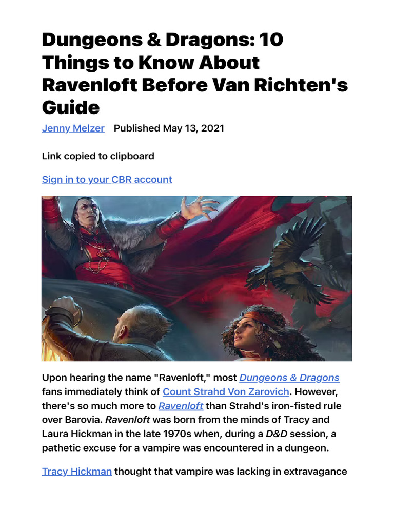 10 Ravenloft Facts To Know | PDF | Dungeons & Dragons Campaign Settings ...
