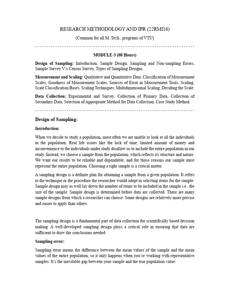 Research-Methodolgy and IPR - Module-3 | PDF | Level Of Measurement ...