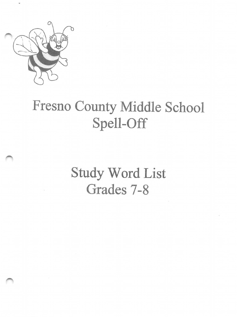 7th 8th Grade Spelling Bee Words | PDF