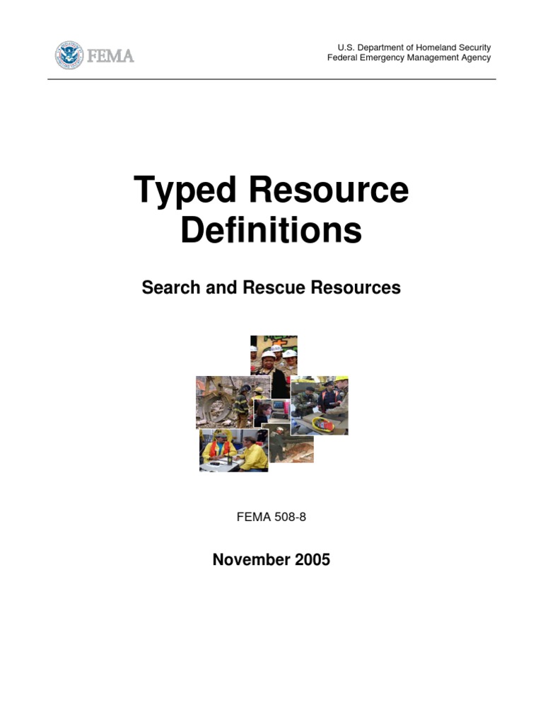 FEMA-Typed Resource Definitions | PDF