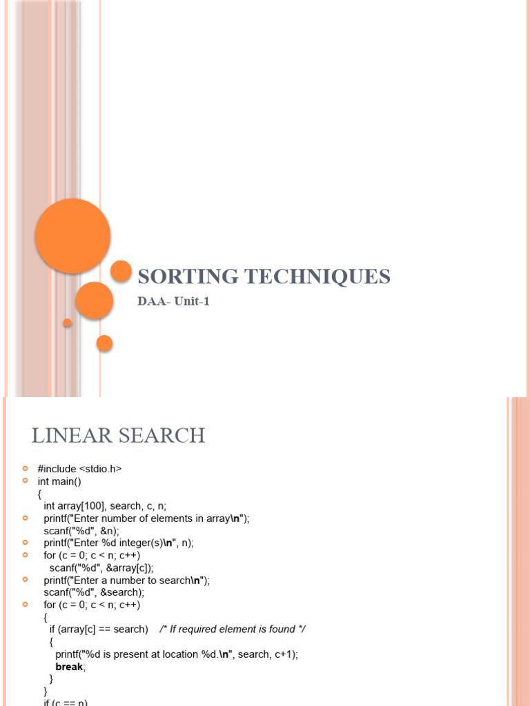 Unit-1 Sorting Techniques | PDF | Algorithms And Data Structures | Computing