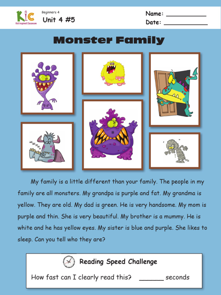 B4 U4 Monster Family | PDF