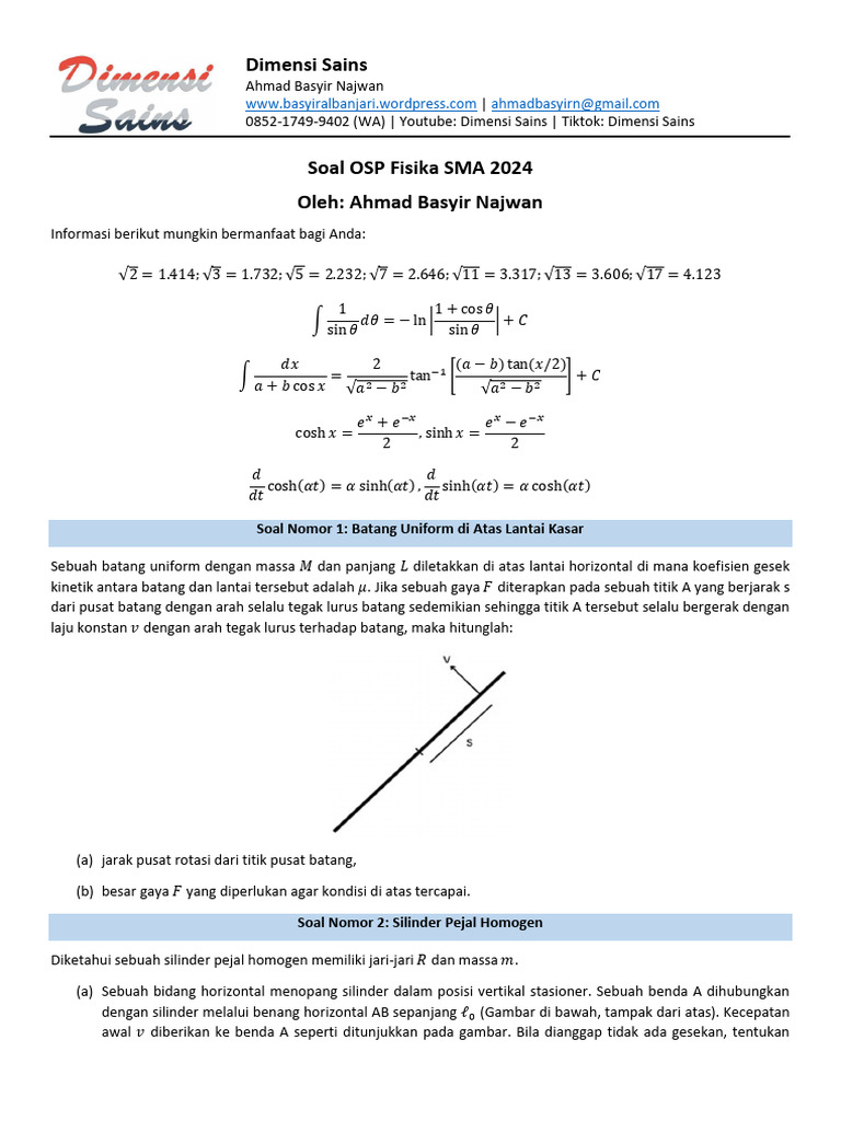 Soal Osp Fisika Sma 2024 1 | PDF