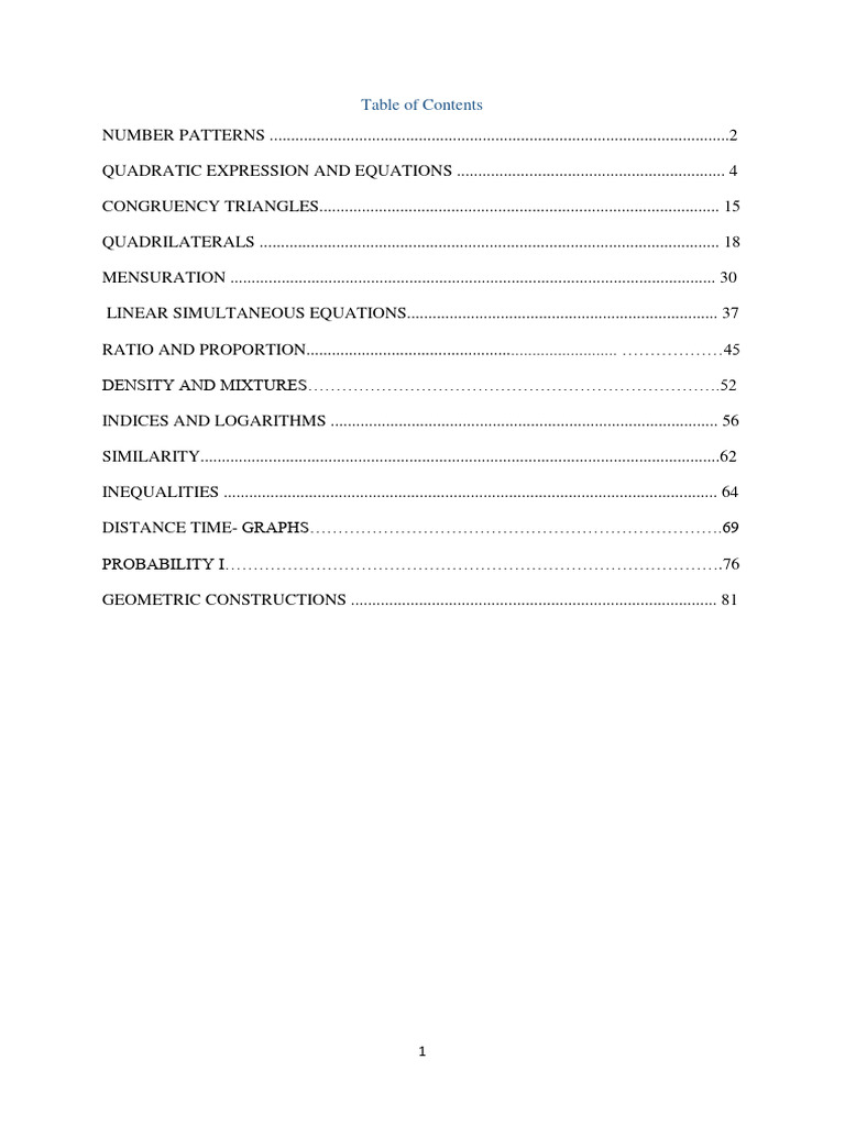 Maths Form 2 | PDF | Rectangle | Equations