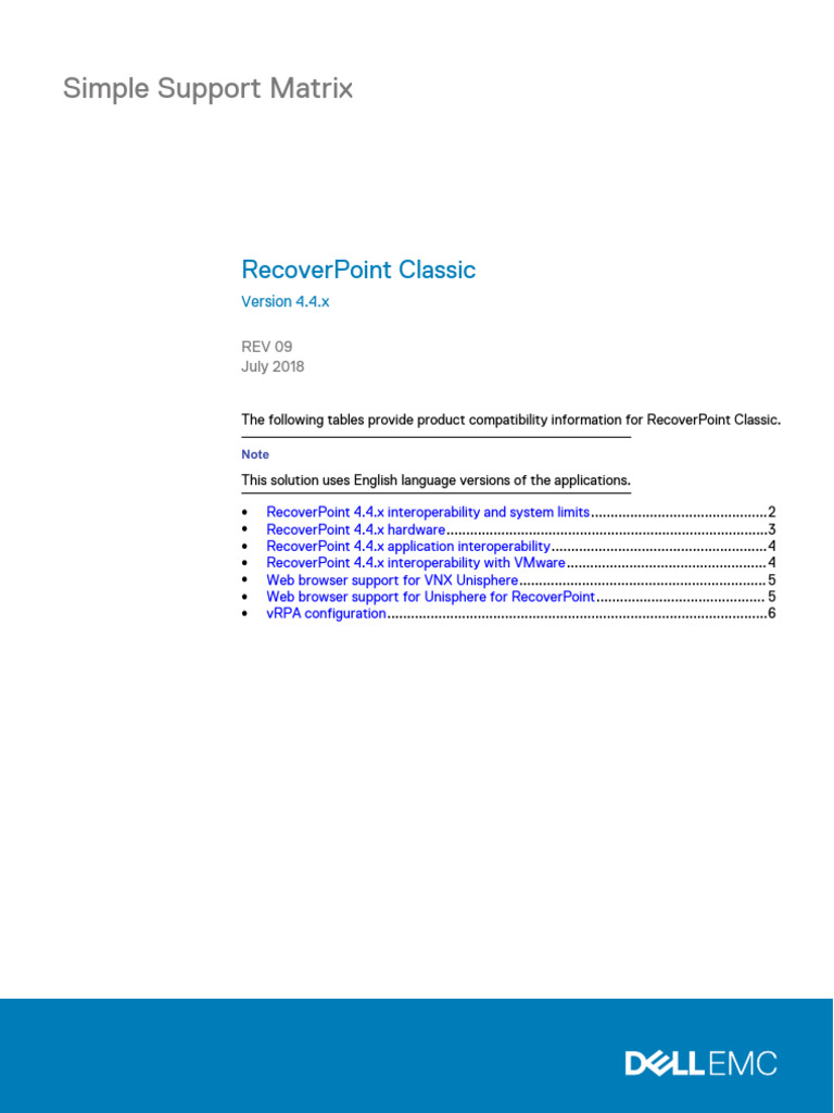 EMC RecoverPoint 4.4.x ESSM | PDF | Computing | Computer Architecture