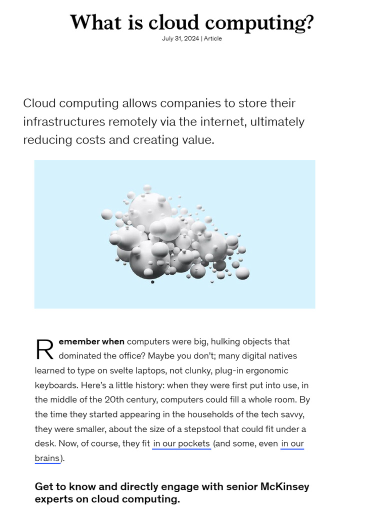 Mckinsey Insights Document Pdf Cloud Computing Computing