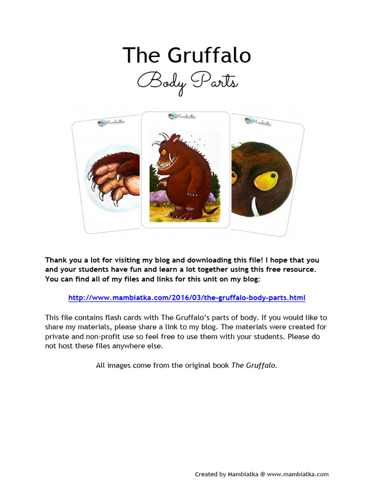 The Gruffalo Body Parts | PDF