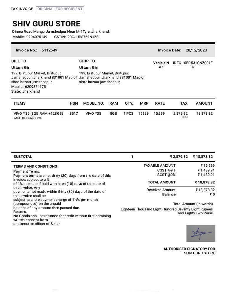 5112549-Sales Invoice-Uttam Giri | PDF | Invoice | Money