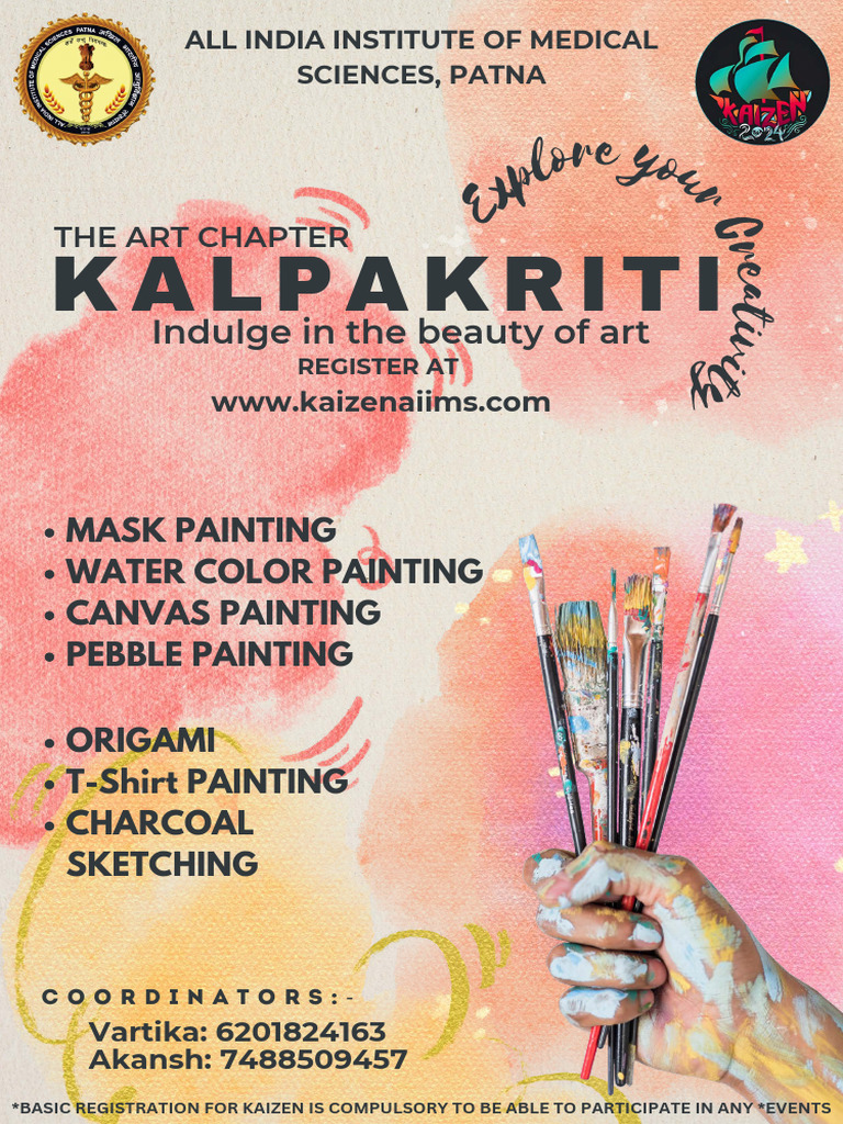 Art Competition Guidelines at AIIMS Patna | PDF | Pencil | Paintings