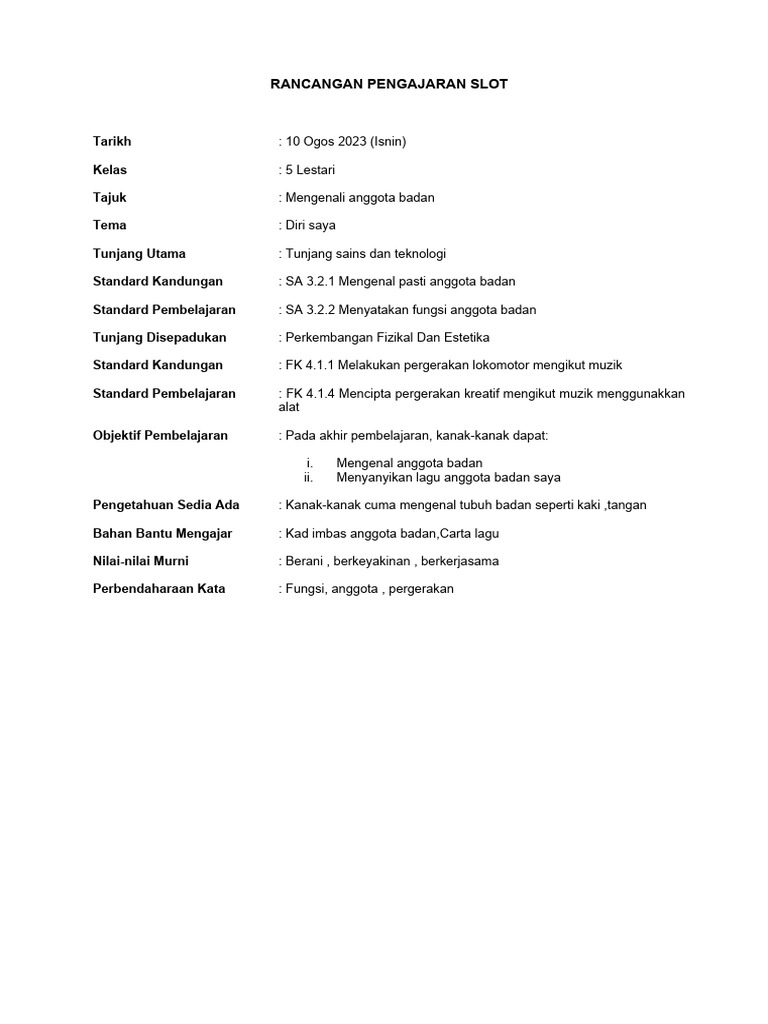 Template RPS Yaz (3 | PDF