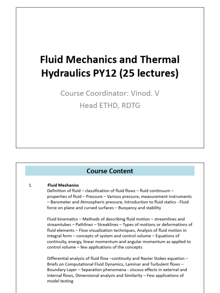 Fluid Mechanics Day1 | PDF | Fluid Dynamics | Viscosity