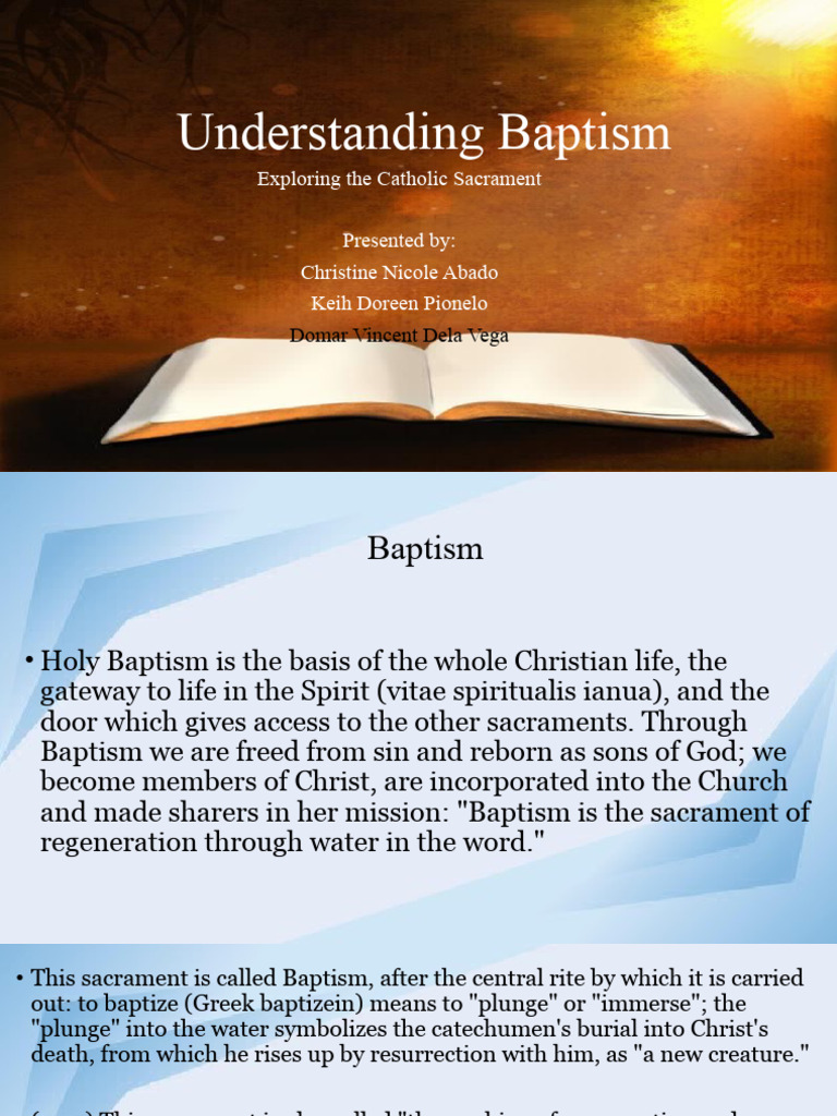 Understanding-Baptism Edited | PDF | Baptism | Sacraments