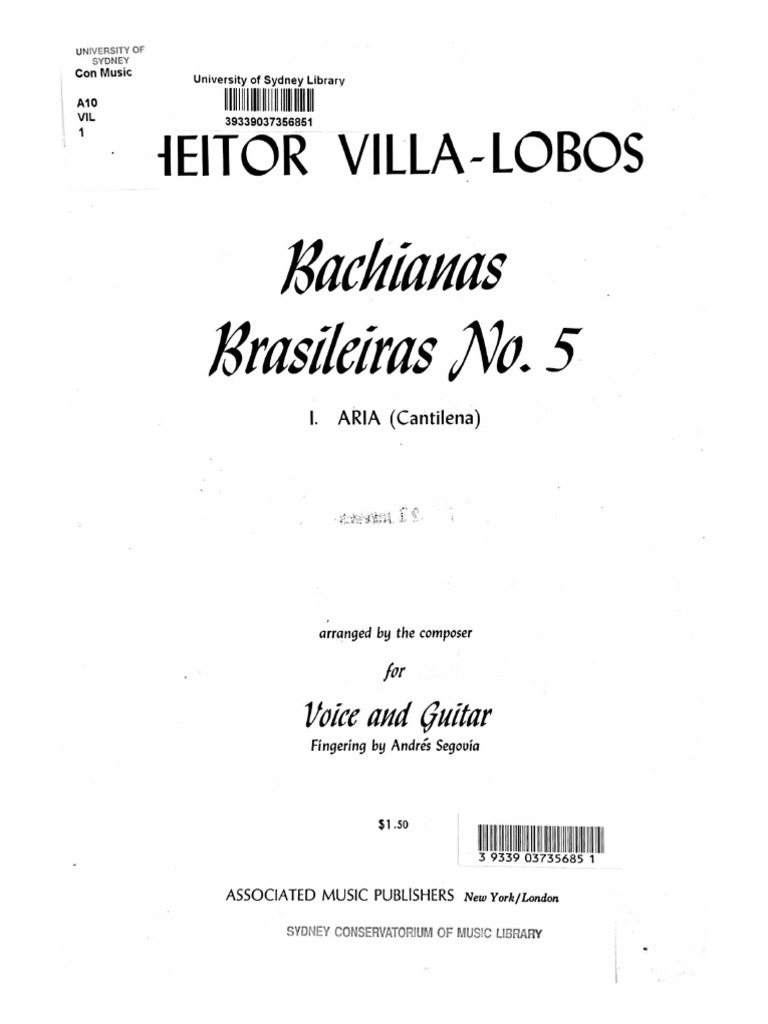 Bachianas Brasileiras No.5 - Villa Lobos | PDF