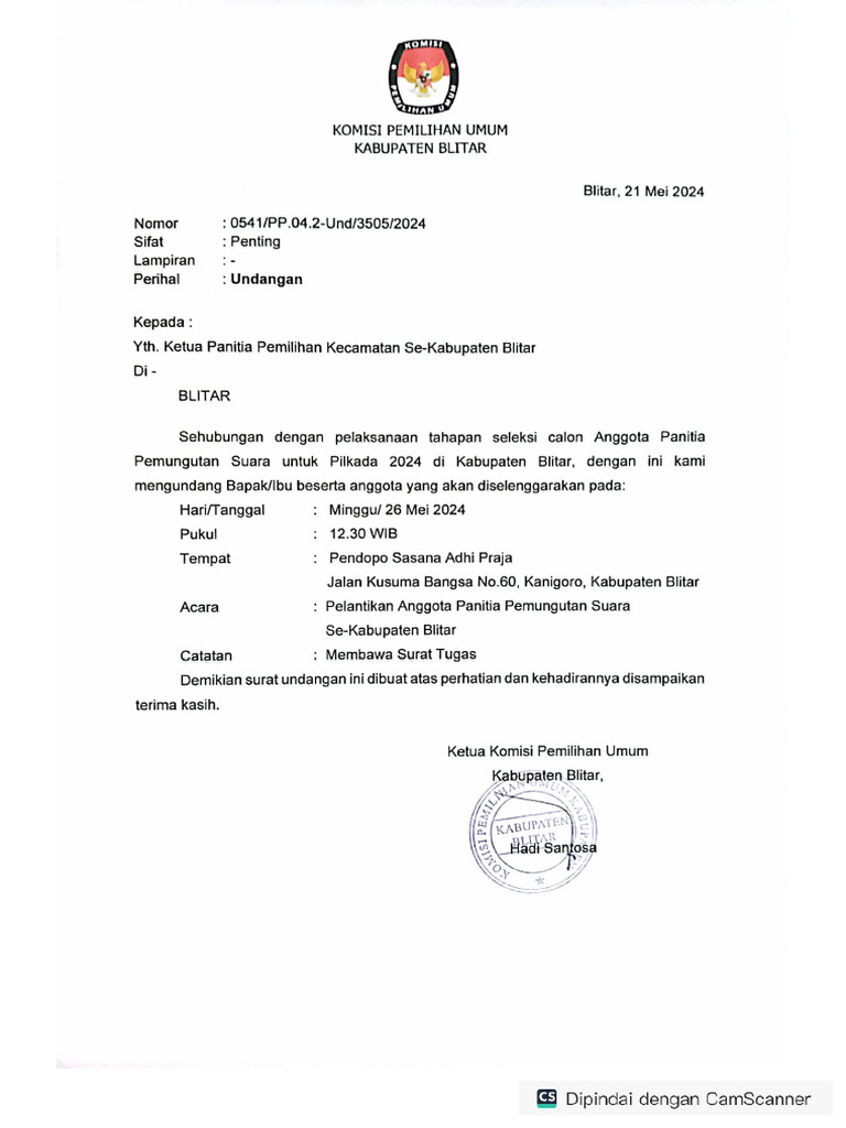 Undangan PPK Pelantikan PPS | PDF