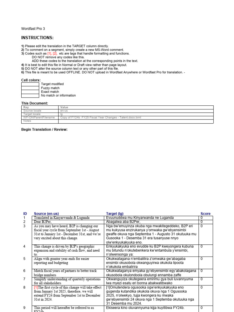 FY24b FY25 Fiscal Year Changes - Talent - Docx.txml | PDF | Cost Of Living
