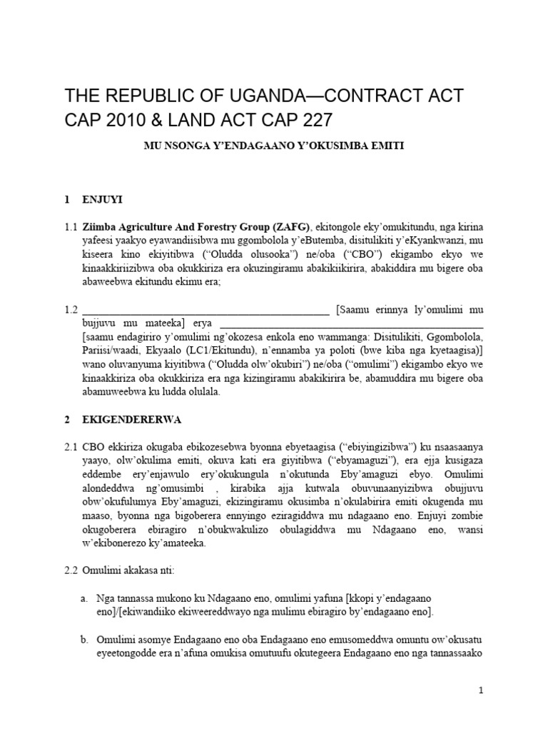 TREE PLANTING AGREEMENT-ZAFG (FINAL) | PDF