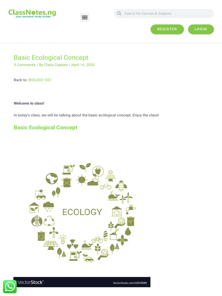 BasicEcologicalConcept ClassNotes - NG 1723390121518 | PDF | Ecosystem ...