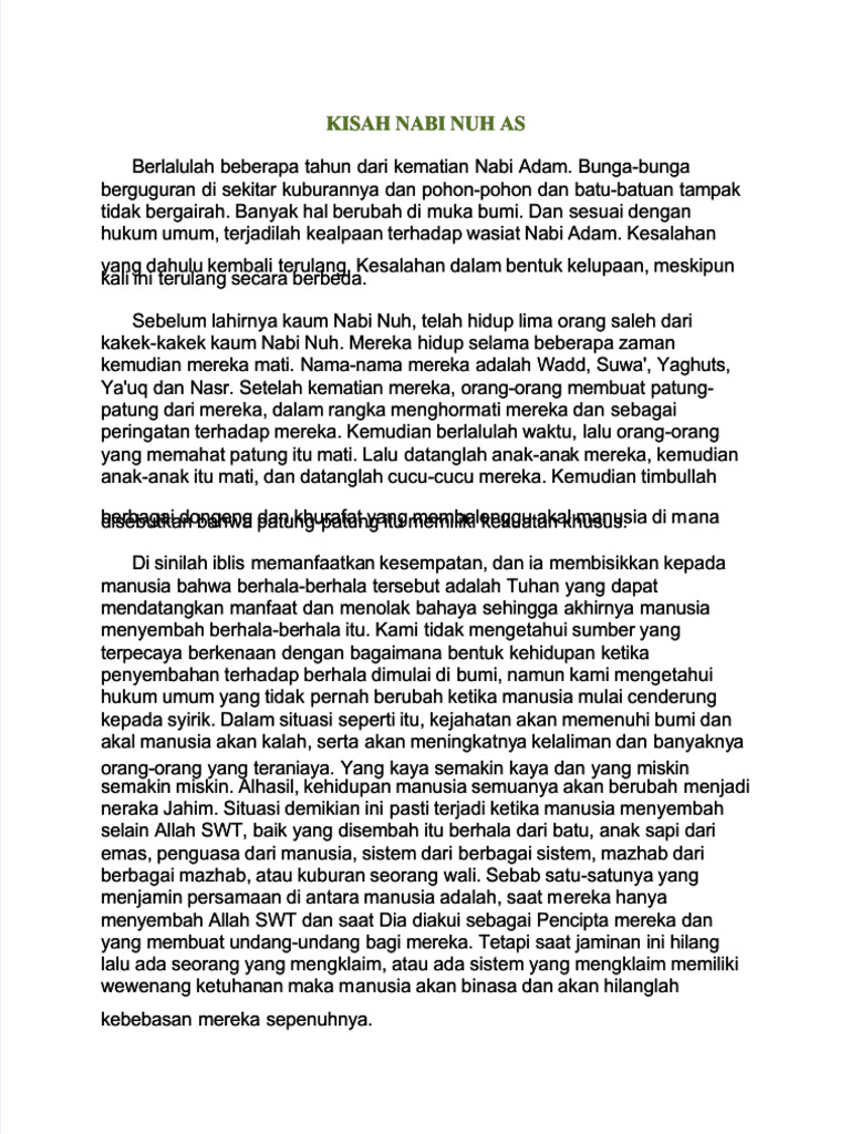 PDF Kisah Nabi Nuh As Compress | PDF