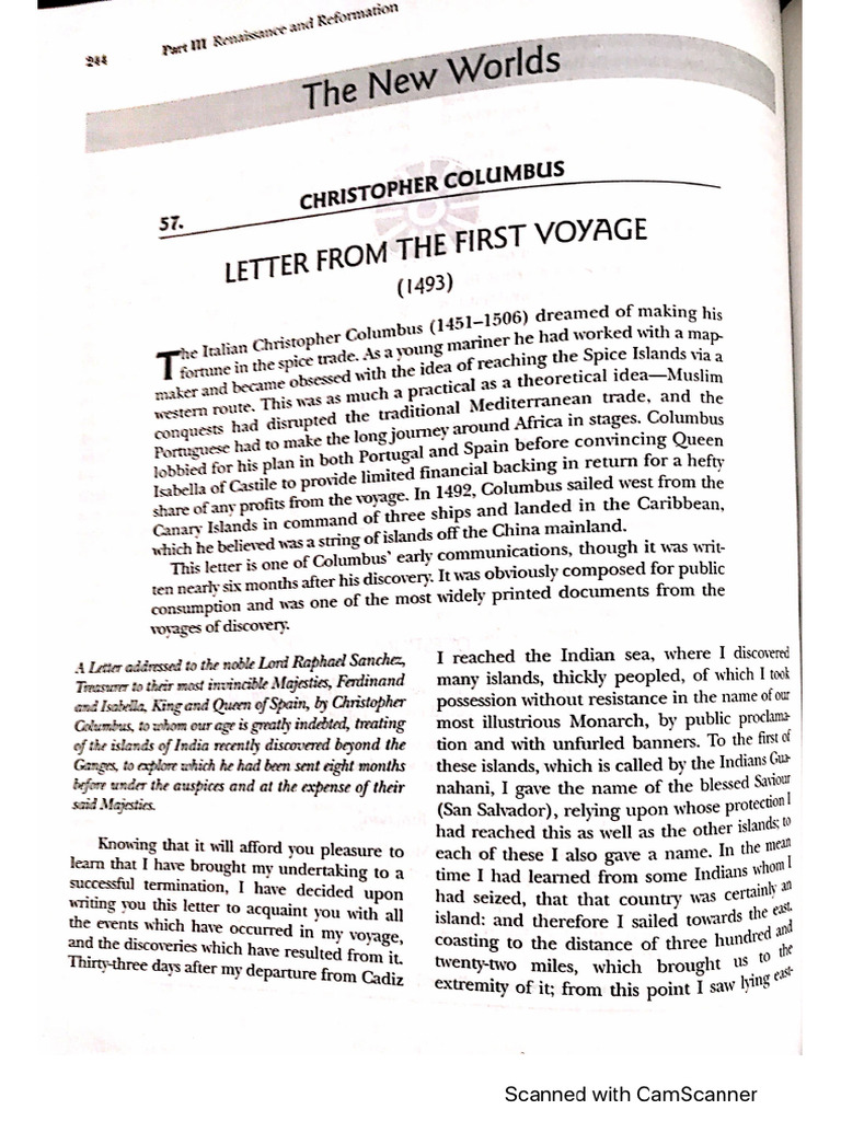 Columbus's Letter | PDF