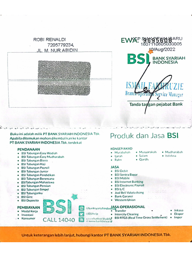 Buku Tabungan Robi Renaldi | PDF