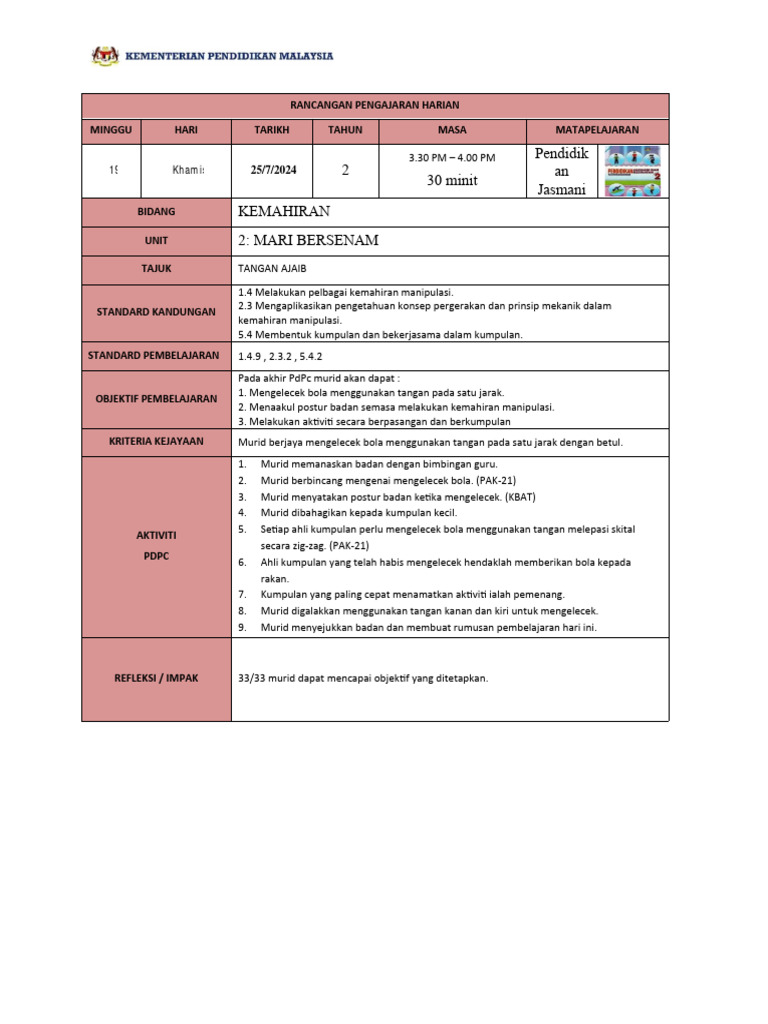 RPH Khamis PJ 19 | PDF