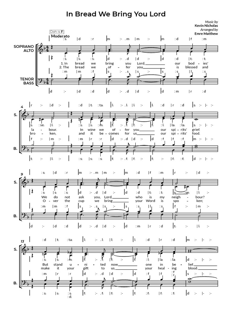 In Bread We Bring You Lord - Full Score | PDF