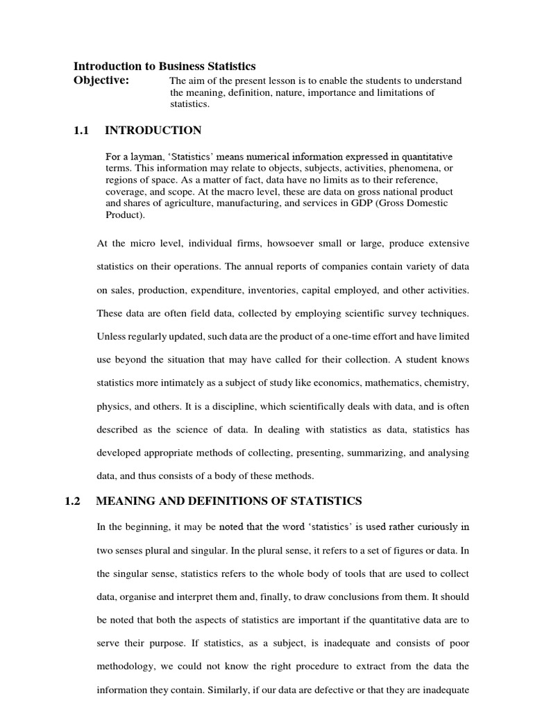 Introduction To Statistics Data Collection | PDF | Statistics | Statistical Inference