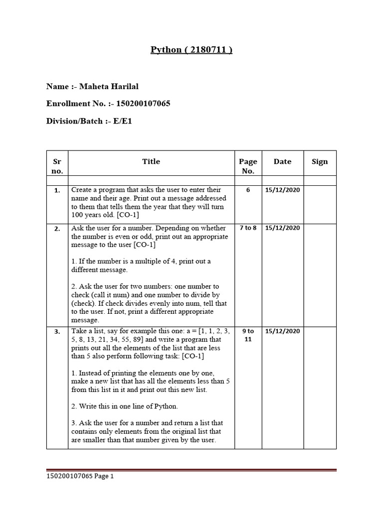 Python Practical | PDF | Sequence | Computer File