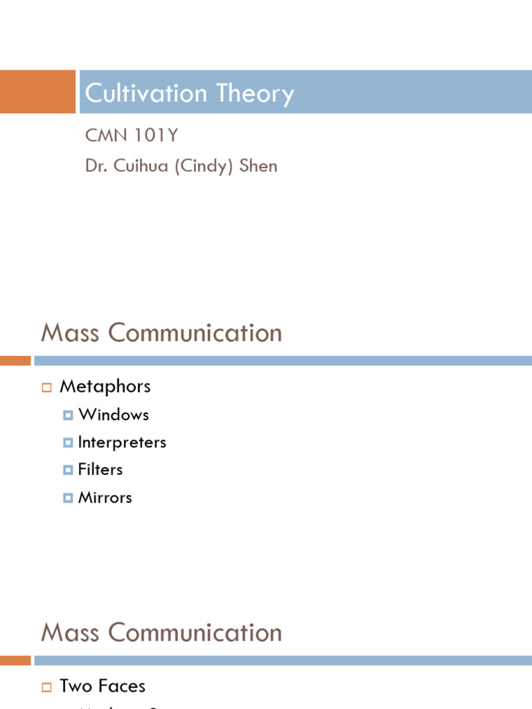 13 Cultivation | PDF | Psychological Concepts | Human Communication