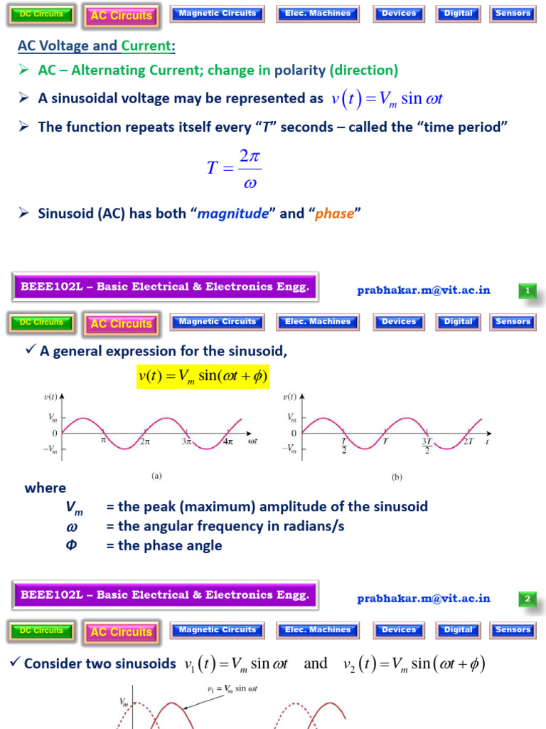 AC Circuits | PDF | Alternating Current | Root Mean Square
