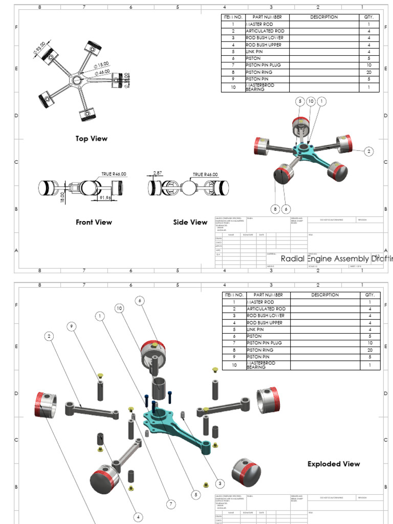 Radial Engine Assembly Draft | PDF | Piston | Propulsion