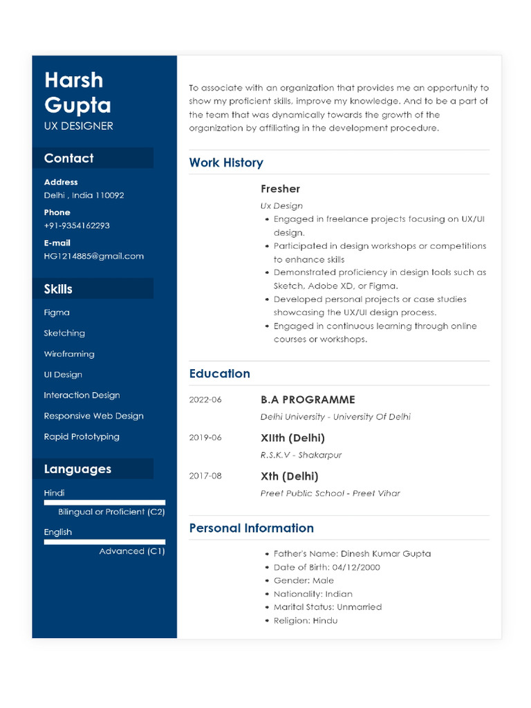 Harsh (Resume) | PDF