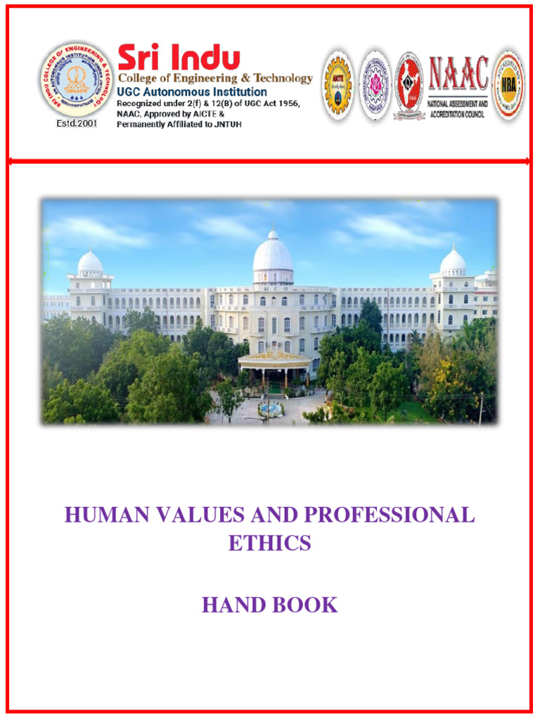 Human Value and Professional Ethics Handbook | PDF | Service Learning ...