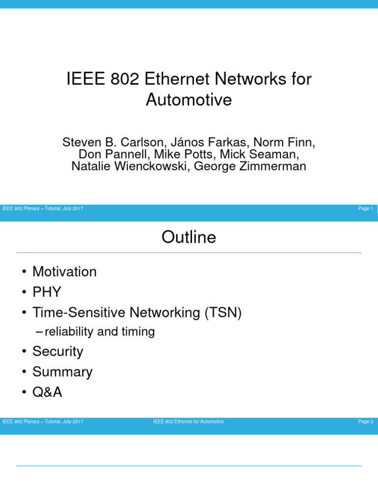 Tutorial Automotive Ethernet 0717 v02 | PDF | Computer Network | Computer Engineering