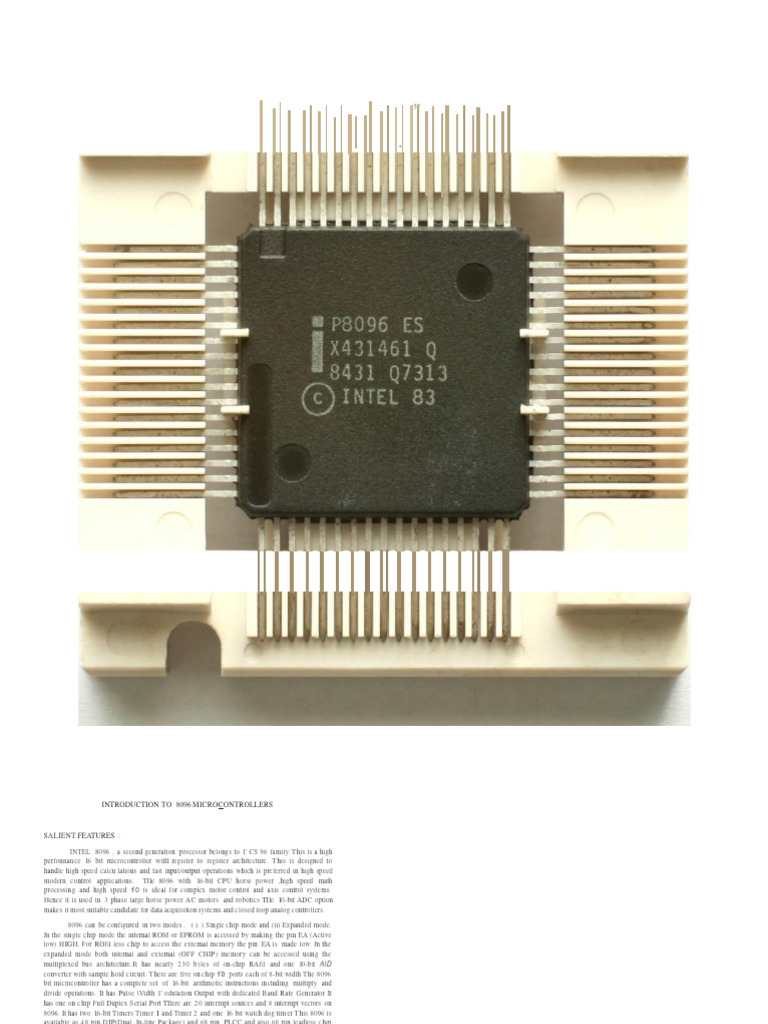Intel 8096 Microcontroller Overview | PDF | Microcontroller | Classes ...