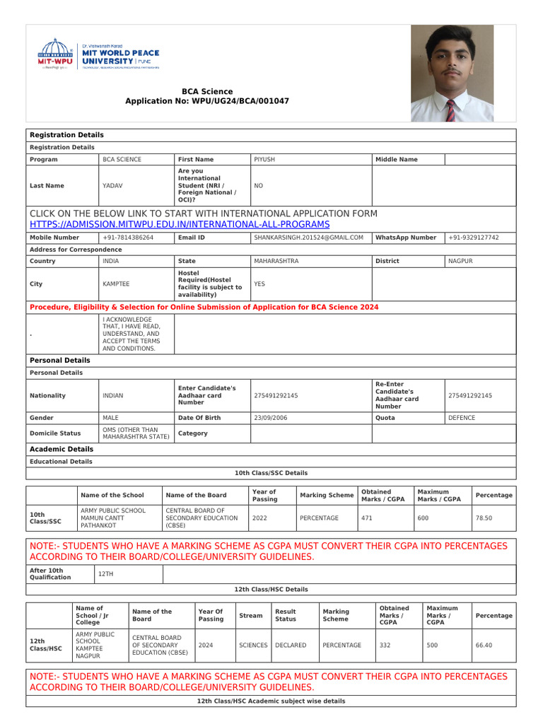 Application_form_WPU_UG24_BCA_001047 | PDF