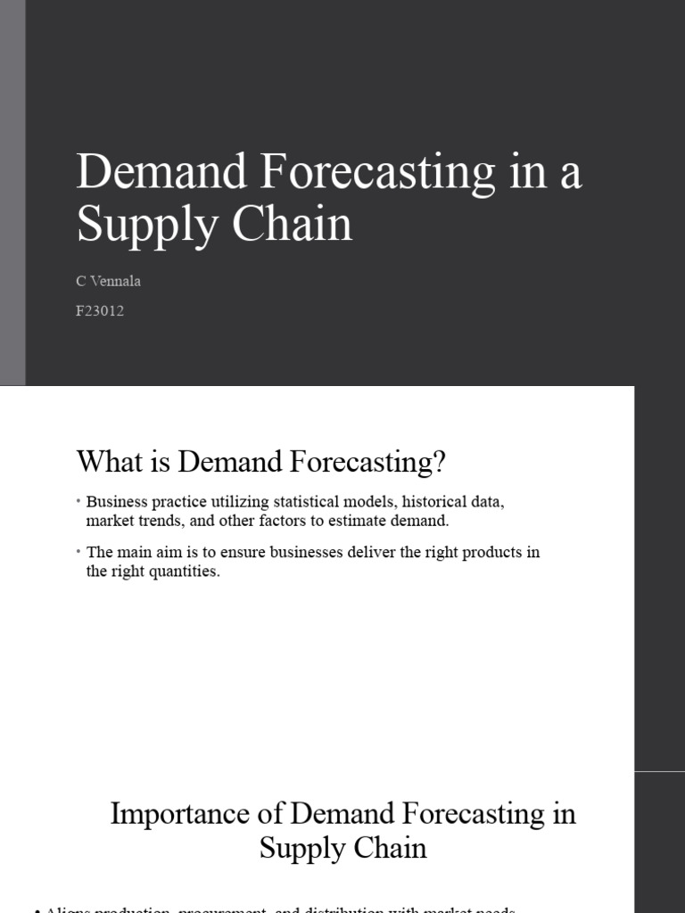 Demand Forecasting in Supply Chains | PDF | Forecasting | Predictive ...
