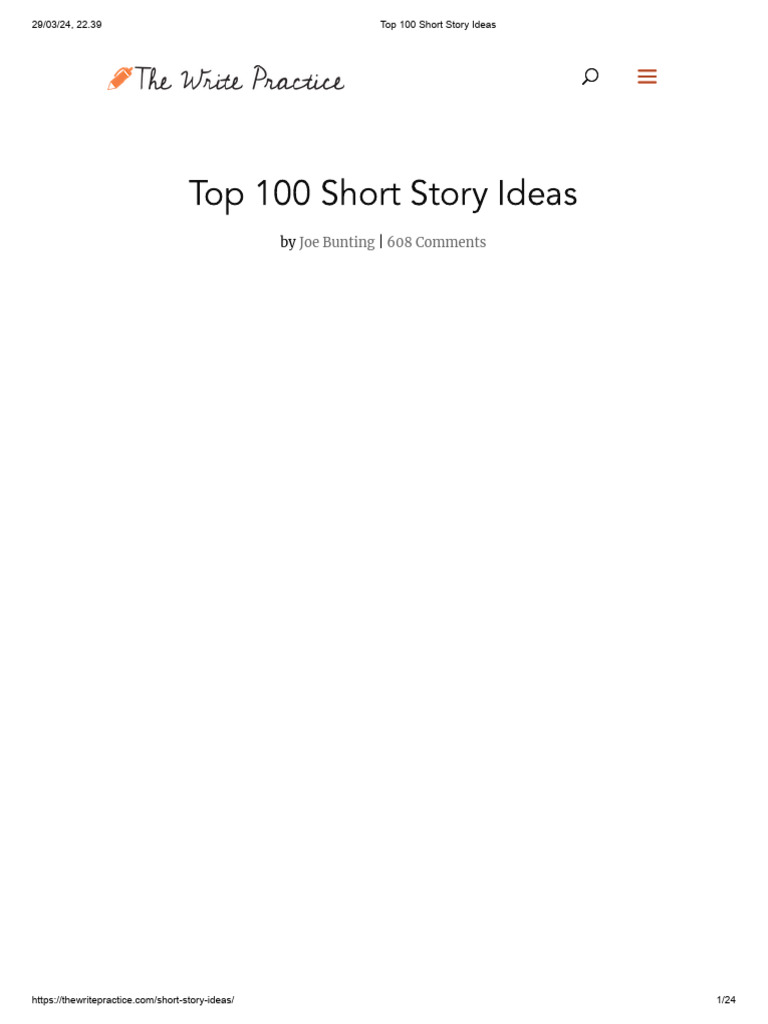Top 100 Short Story Ideas | PDF