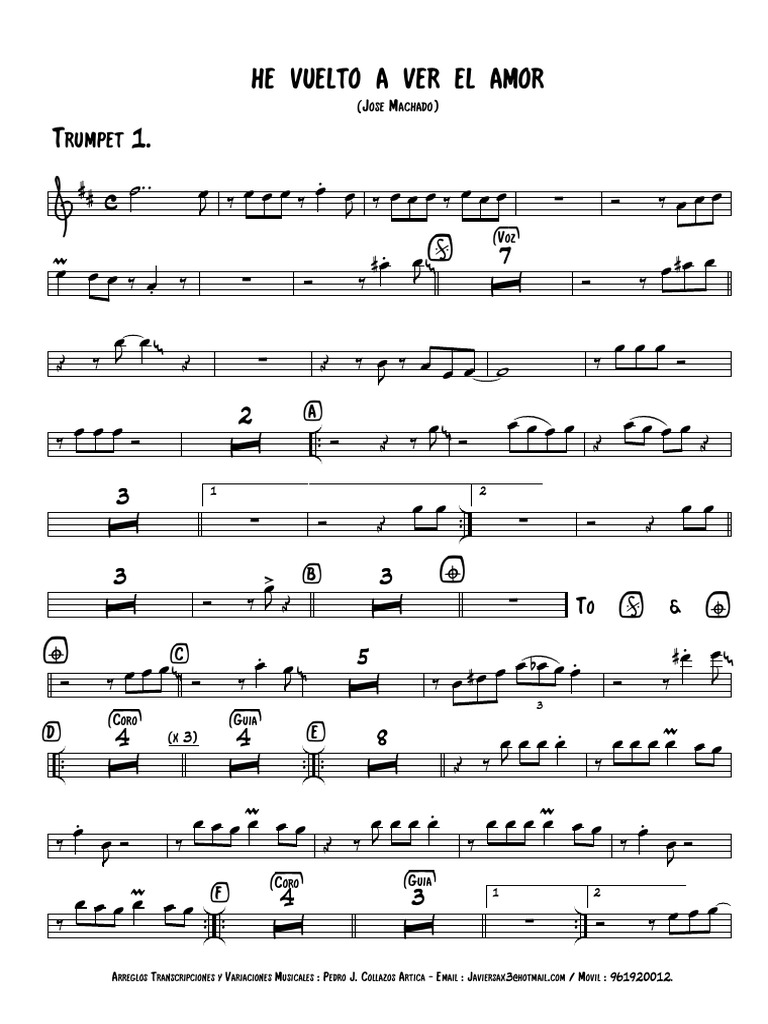 He Vuelto A Ver El Amor Trumpet 1 | PDF