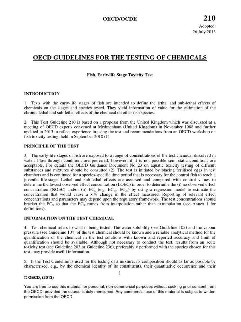 (OECD Guidelines For The Testing of Chemicals Section 2) OECD - Test No ...