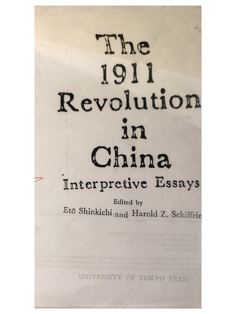 The 1911 Revolution Ed by Shinkichi and Schiffrin - 1981 | PDF