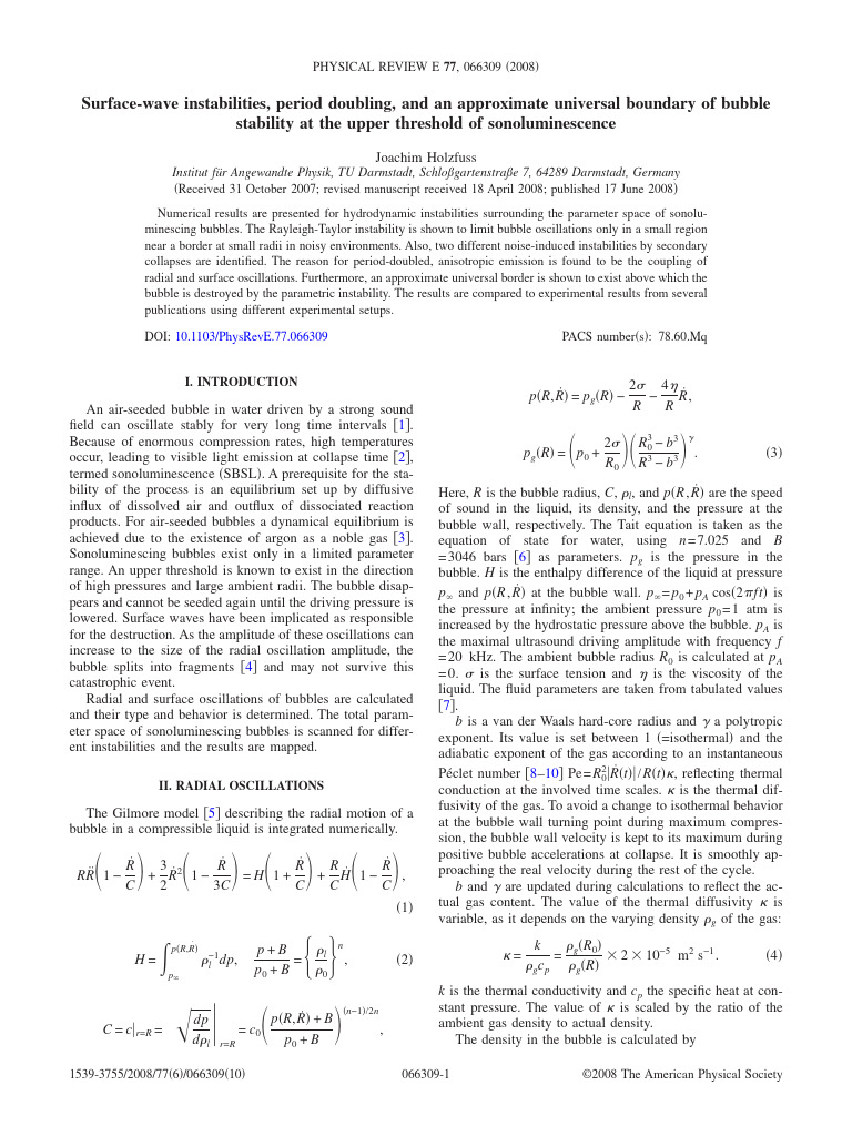 Surface-Wave Instability | PDF | Gases | Liquids