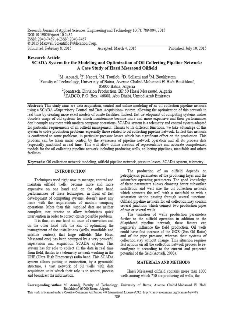 SCADA System For The Modeling and Optimi | PDF | Petroleum Reservoir | Pump