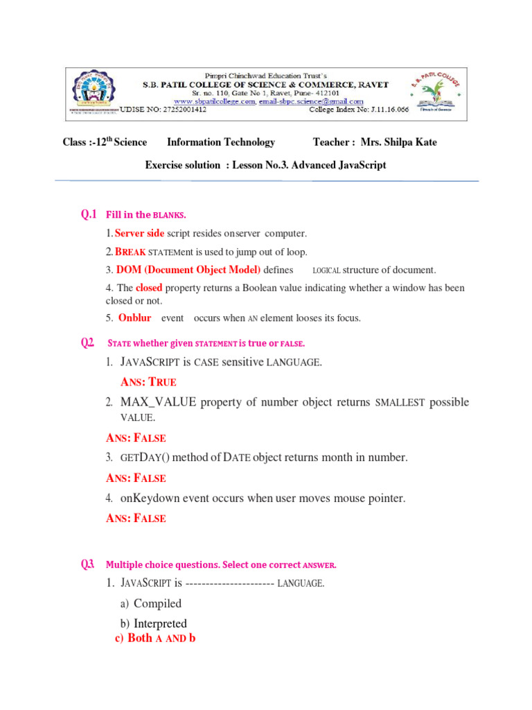 Lesson3 Excecise Solution1 | PDF | Java Script | Computer Science