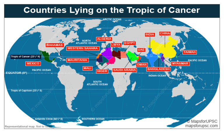 Countries Lying On The Tropic of Cancer | PDF | Tropics | Earth Sciences